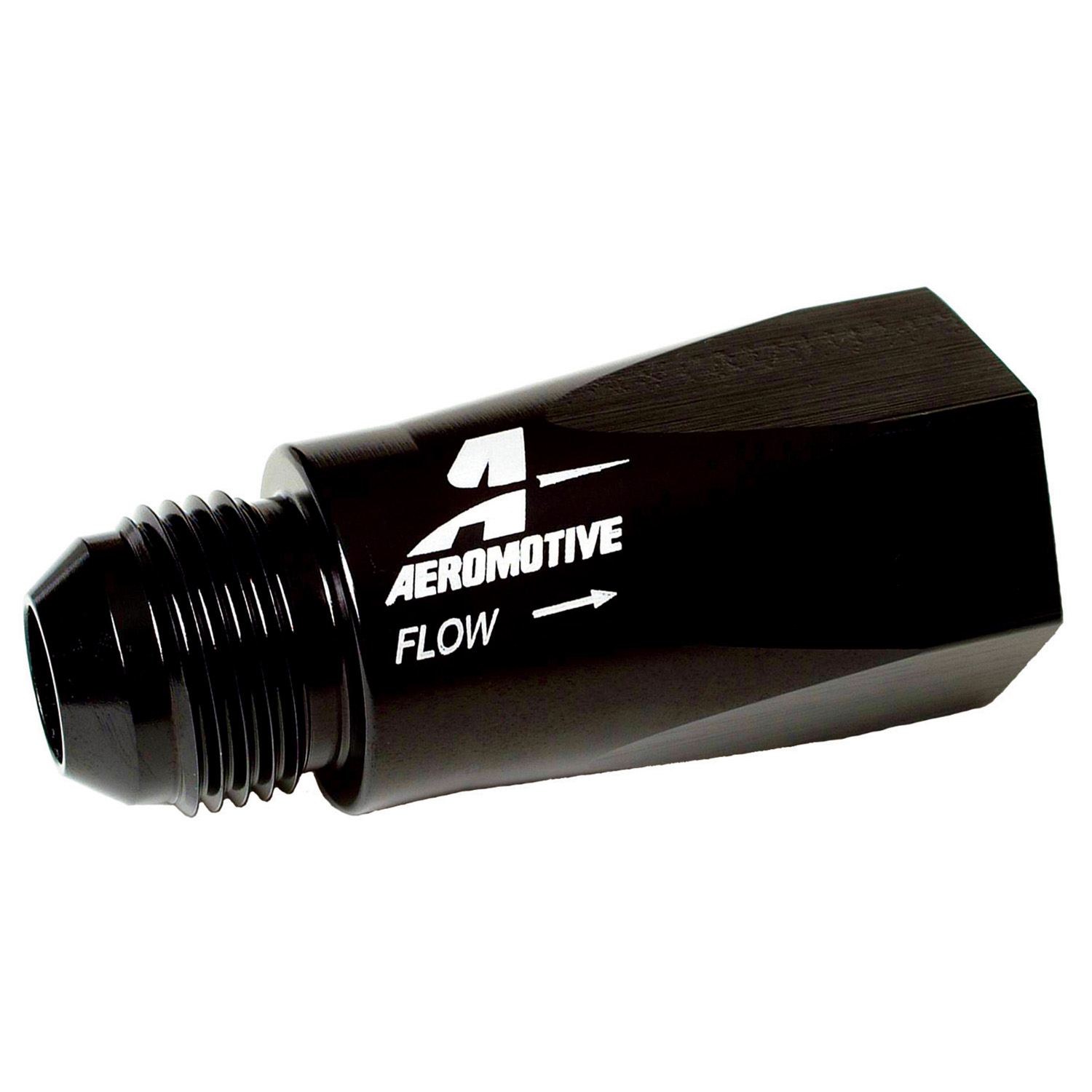 Aeromotive One Way Check Valve Black Aluminum 10 AN Male Aeromotive One Way Check Valve Black Aluminum 10 AN Male